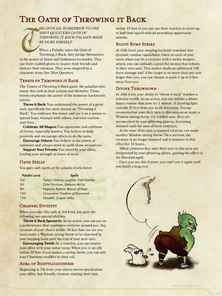 The Oath of Throwing It Back | PDF