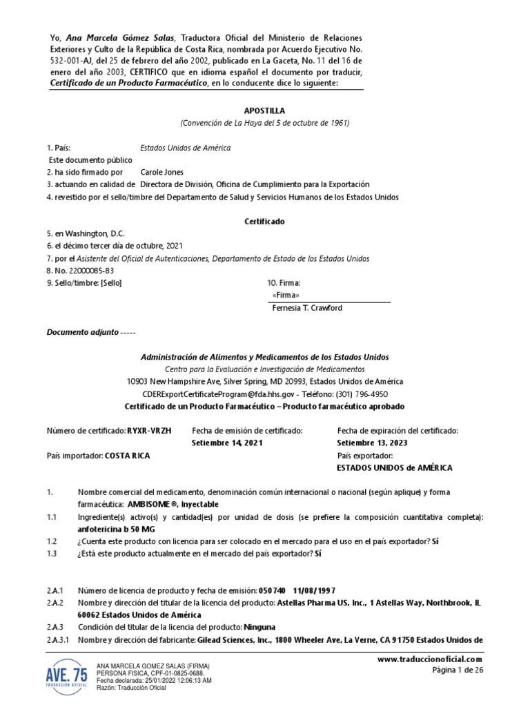 Certificado de producto farmaceutico-US-translated | PDF