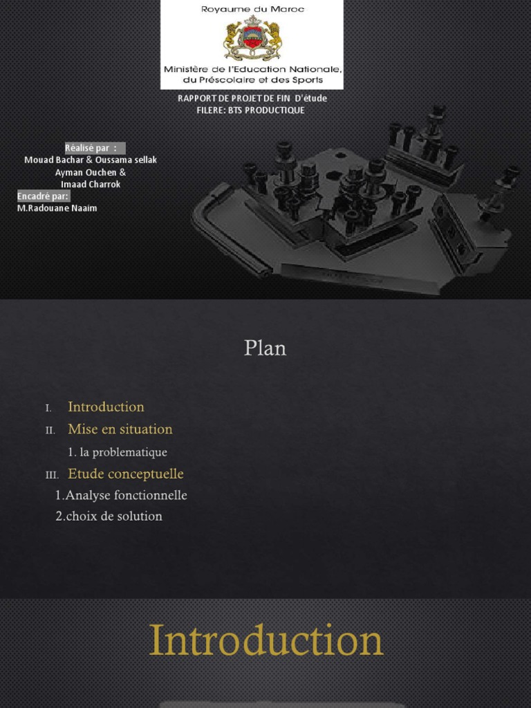 Rapport de Projet de Fin D'Étude Filere: Bts Productique | PDF