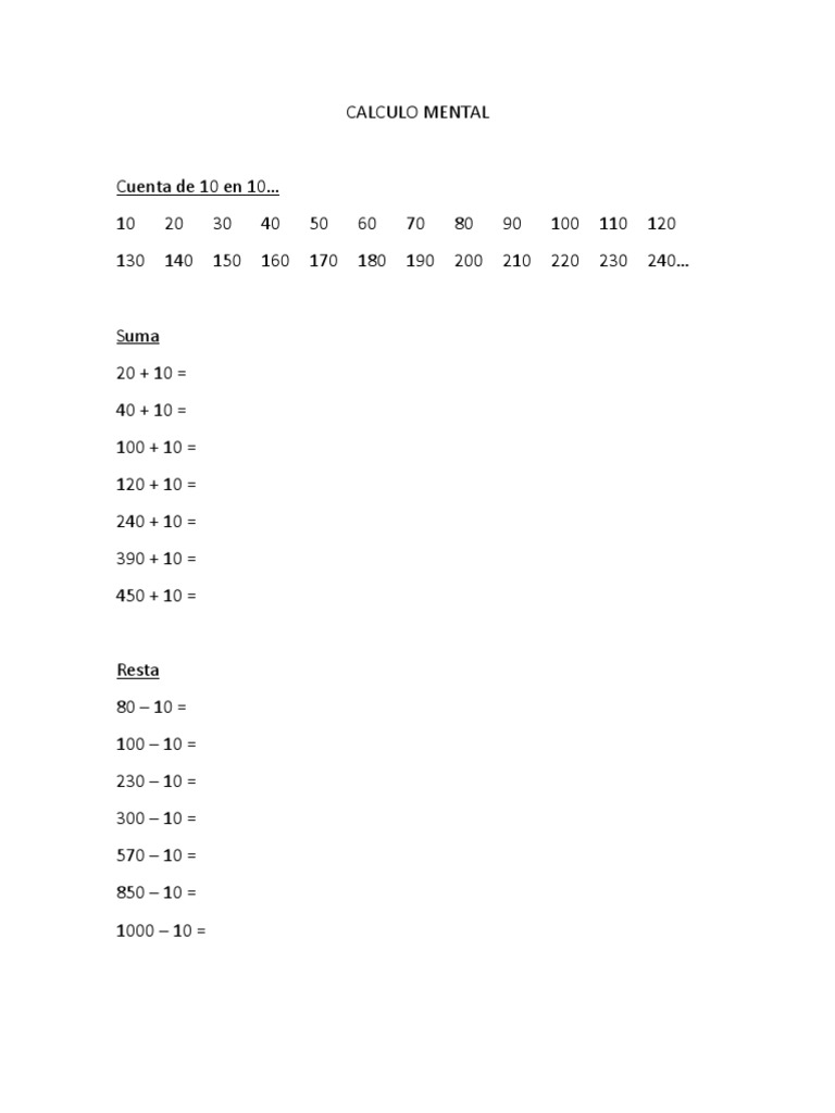 Calculo Mental | PDF