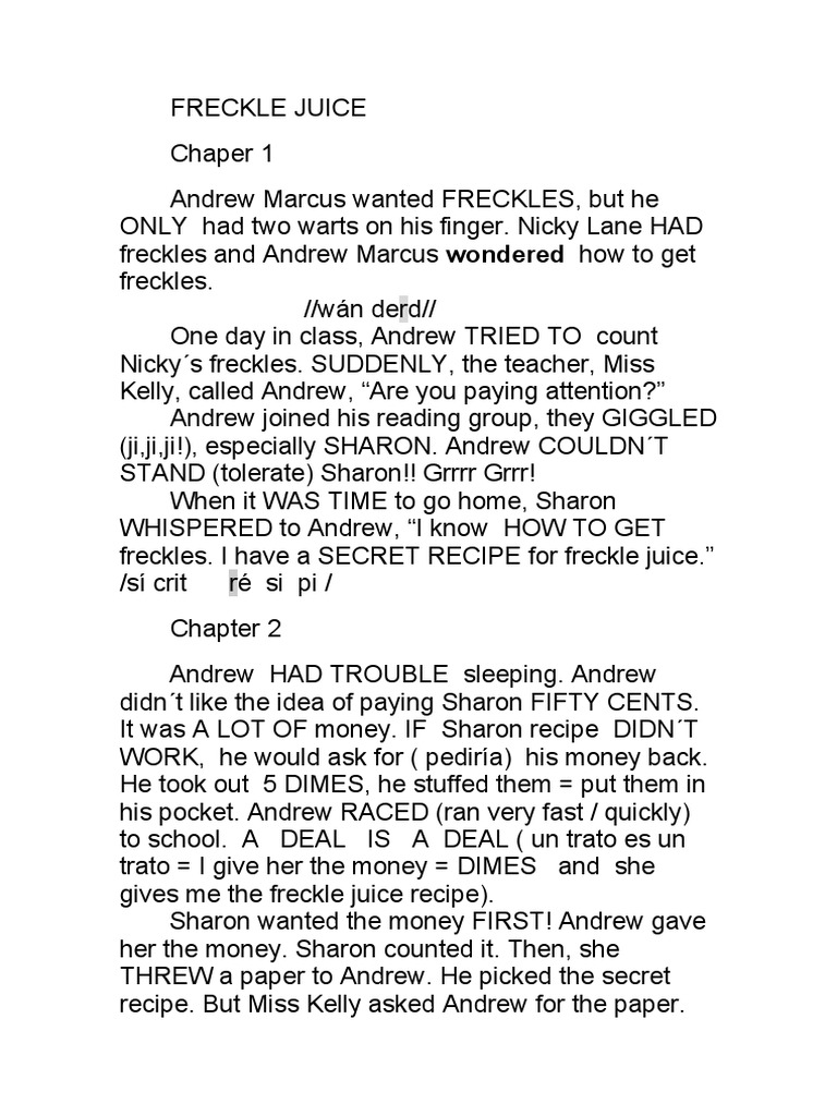 Freckle Juice | PDF | Foods | Food Ingredients