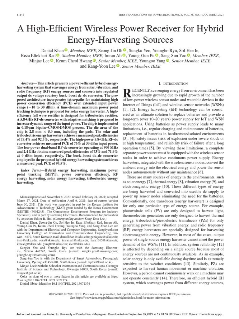 A High-Efficient Wireless Power Receiver For Hybrid Energy-Harvesting ...