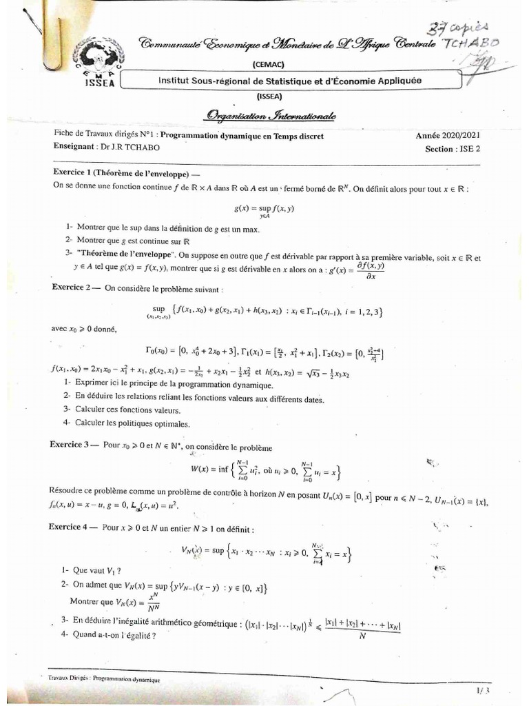td1 Optimisation | PDF