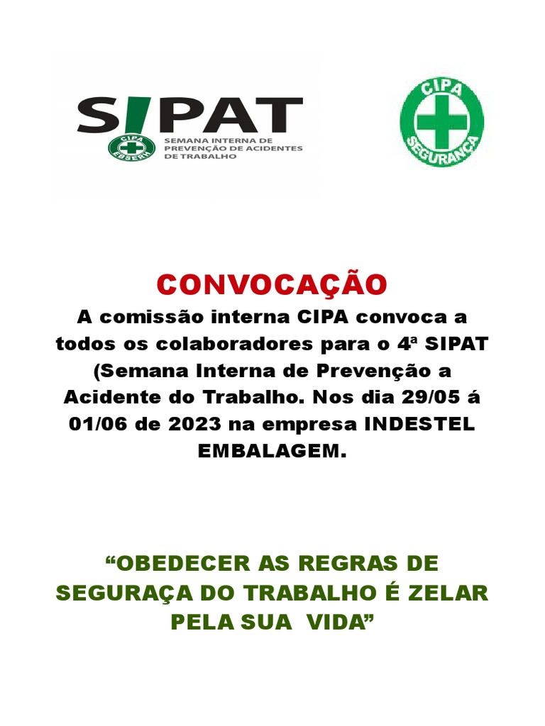 CONVITE 4ª SIPAT | PDF