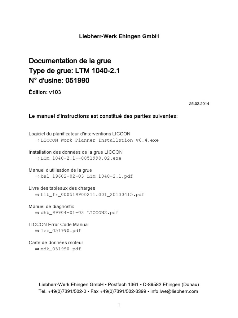 Manuel d'instructions LTM 1040-2.1 | PDF | Affaires | Technologie et ...