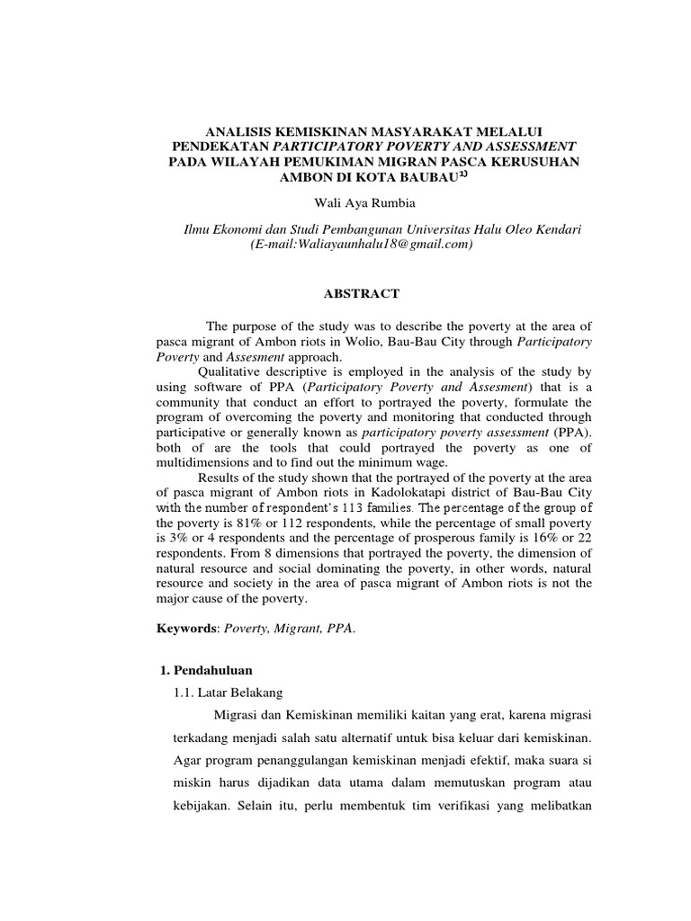 Jurnal Kemiskinan Model (Ppa) | PDF | Politik | Sejarah