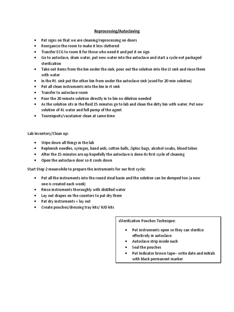Reprocessing Steps | Download Free PDF | Sterilization (Microbiology ...