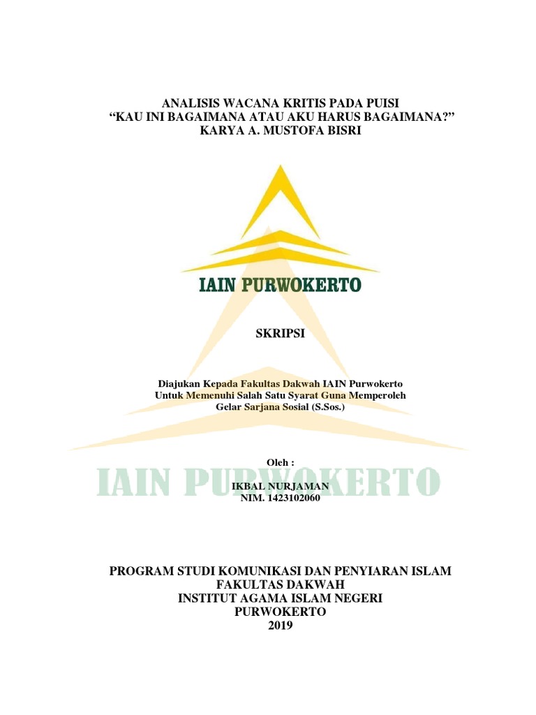 Analisis Wacana Kritis Pada Puisi Kau Ini Bagaimana Atau Aku | PDF