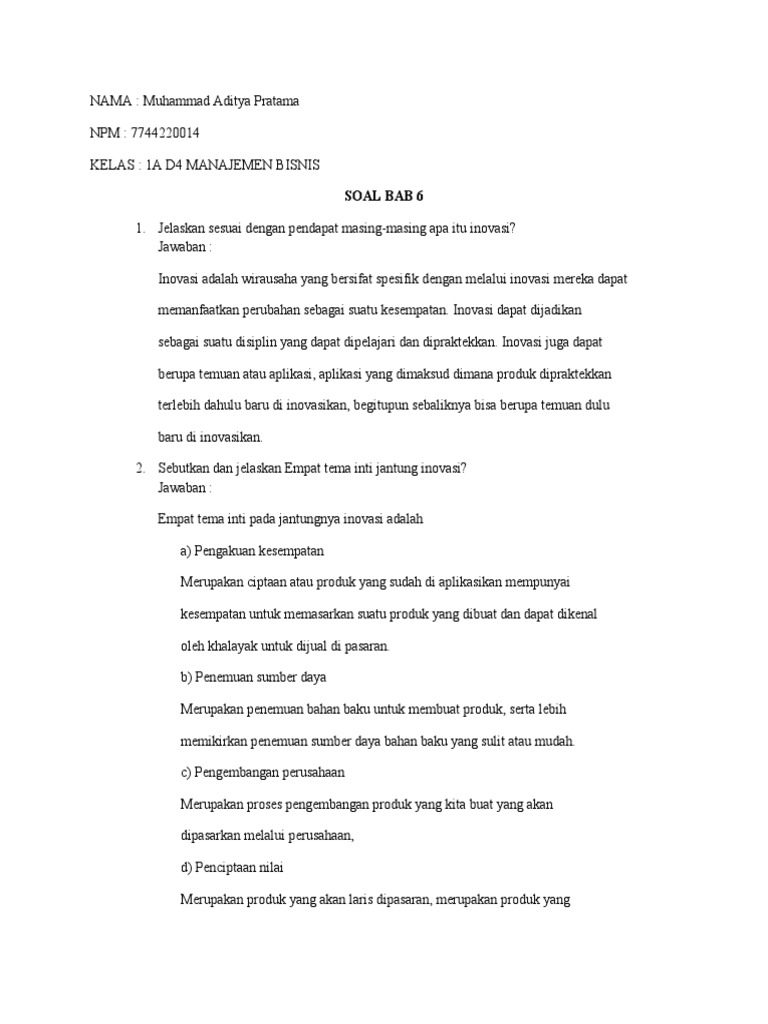 BAB 6 Muhammad Aditya Pratama - 744220014 | PDF