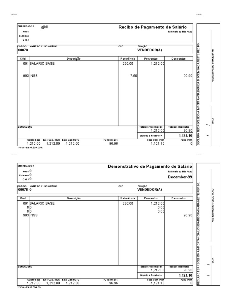 Modelo Holerite 02 | PDF