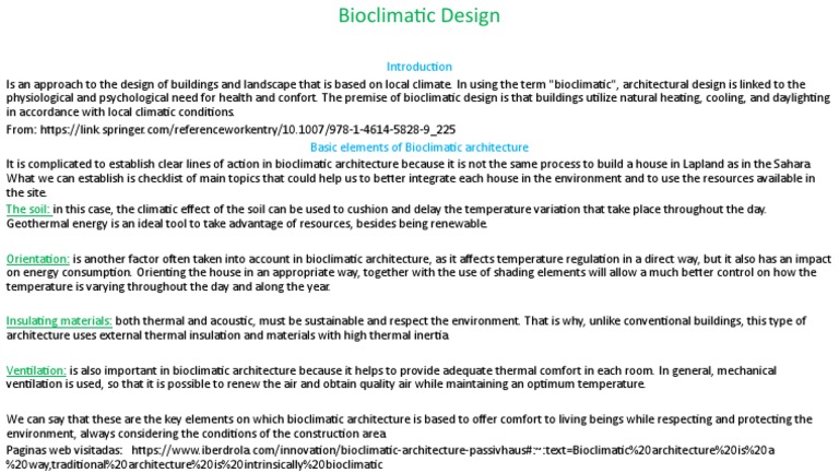 Bioclimatic Design | PDF