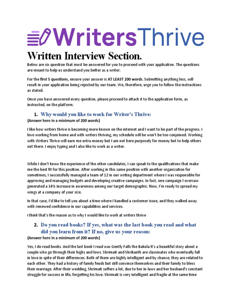 WT Written Interview Questions | PDF | Lunch