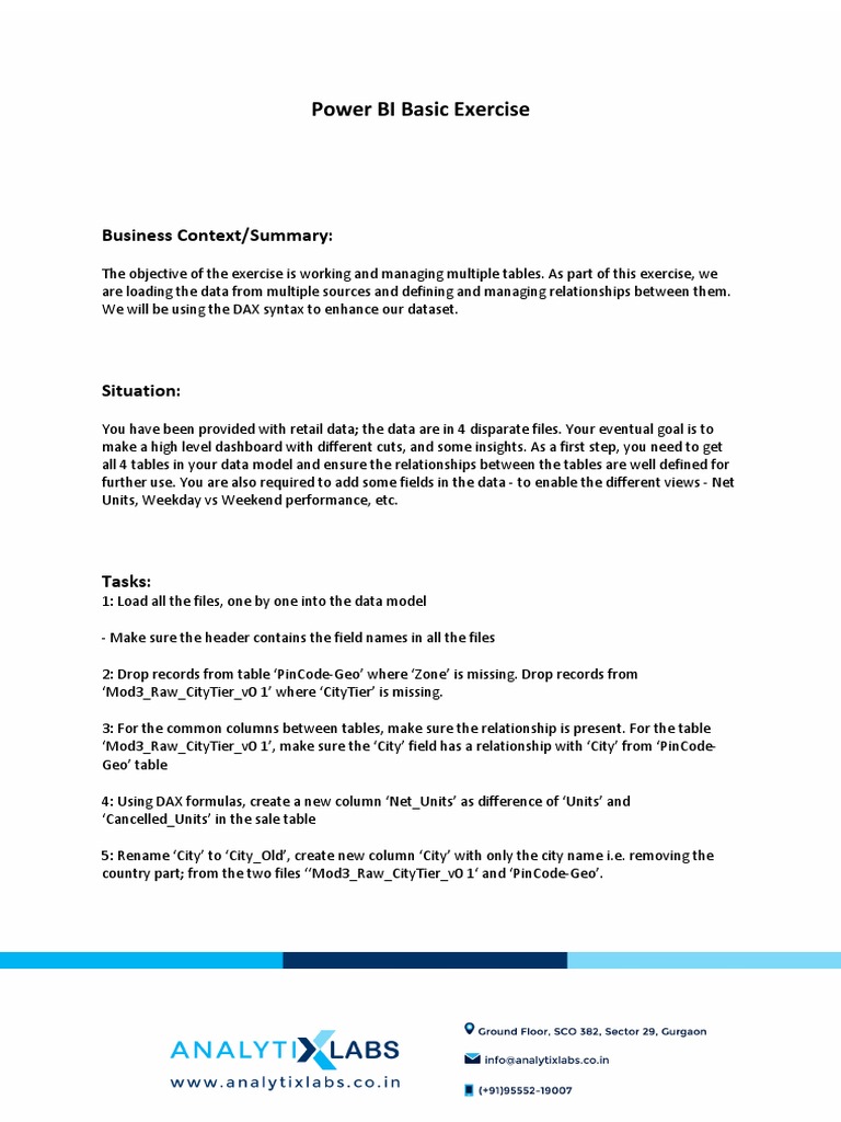 Power BI Basic Exercise | PDF | Business | Art