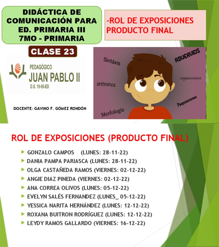 Ppt 23 Rol Exposición w Final 7mo 2022-2 | PDF