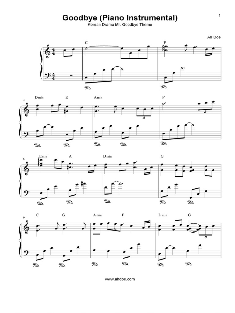 Goodbye Piano Sheet | PDF