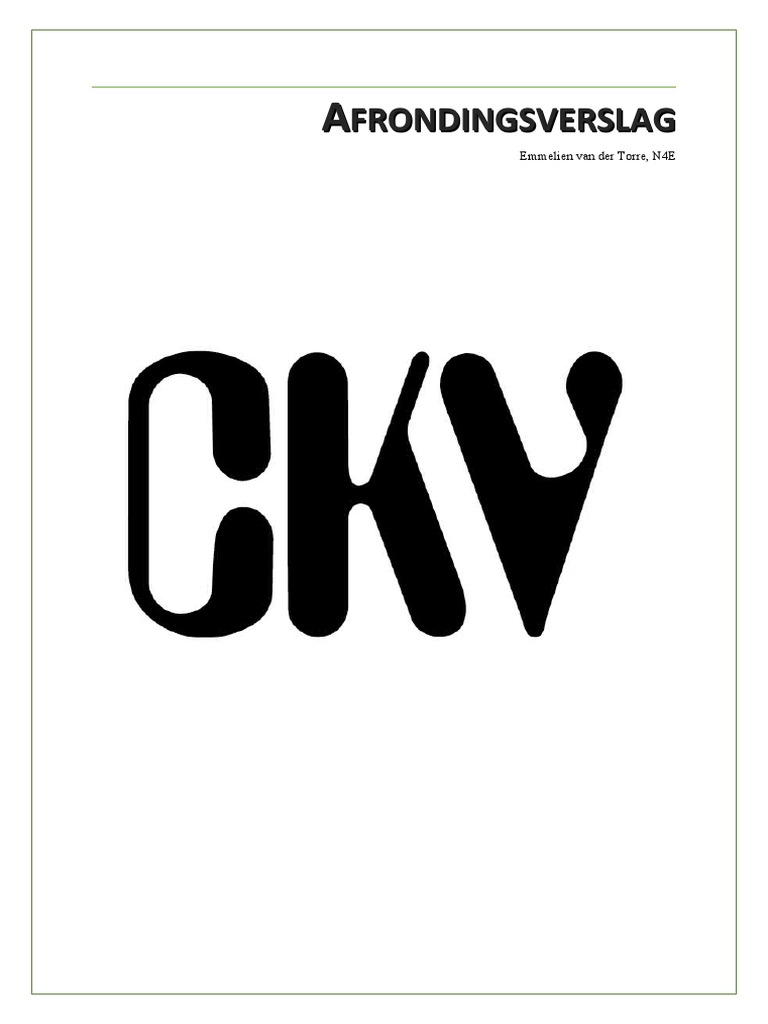 afrondings verslag ckv | PDF