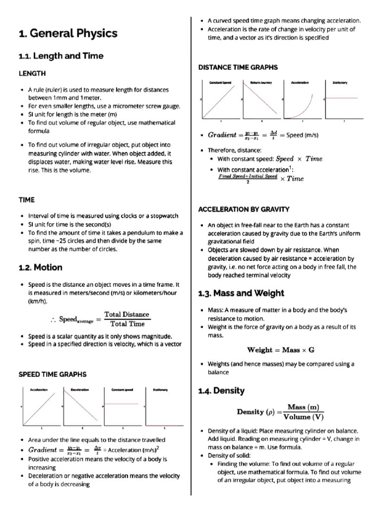 Physics Revision Notes | PDF