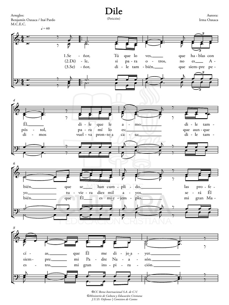 Dile - Partitura Oficial | PDF