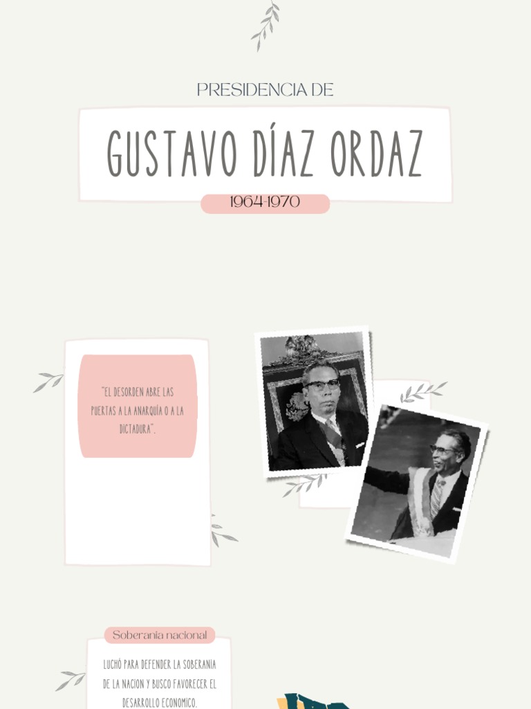 Presidente Gustavo Diaz Ordaz Pdf México Economias