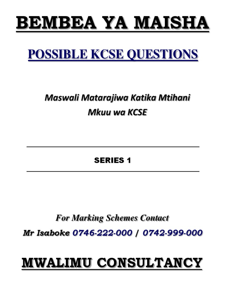 Kcse Bembea Ya Maisha QNS | PDF