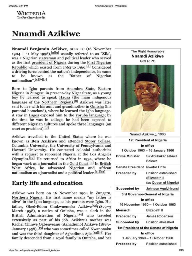 Nnamdi Azikiwe | PDF