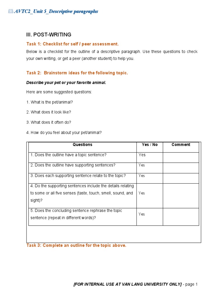 Descriptive Paragraphs: Pet Writing Guide | PDF | Human Communication | Cognitive Science