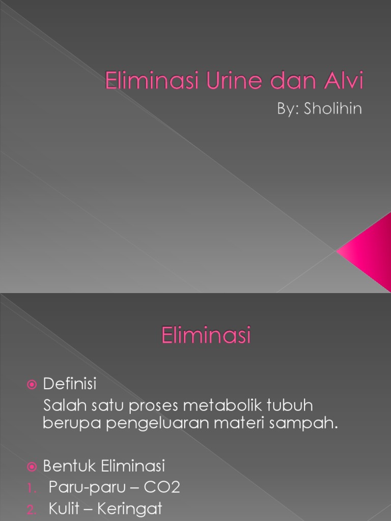 Eliminasi Urine Dan Alvi | PDF