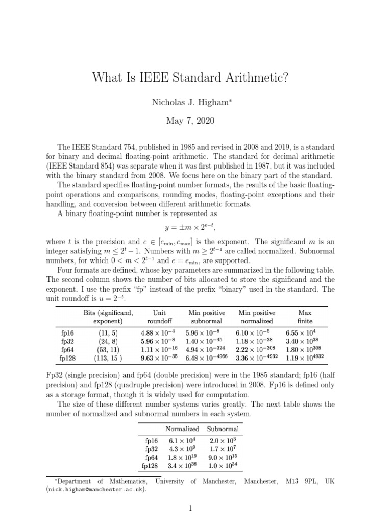 Ieee Arith | PDF | Rounding | Infinity