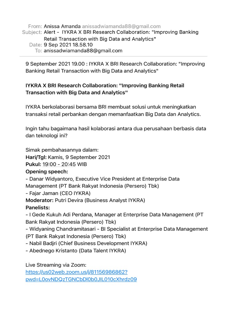Alert - IYKRA X BRI Research Collaboration Improving Banking Retail ...