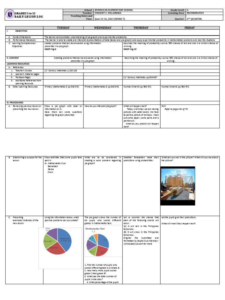 DLL - Mathematics 6 - Q4 - W7 | PDF