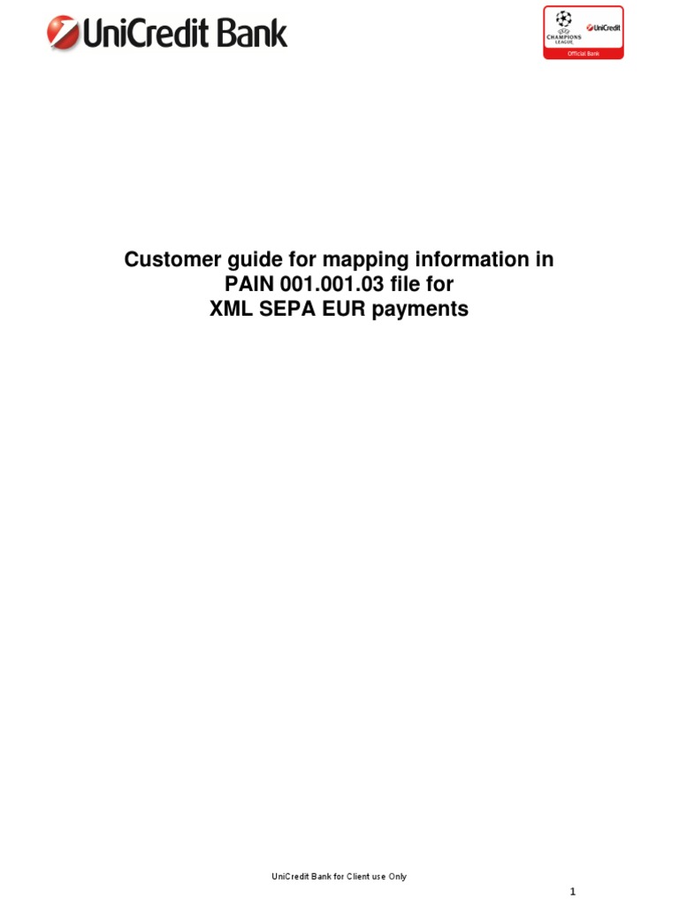 SEPA EUR XML Mapping - Client Guide | PDF