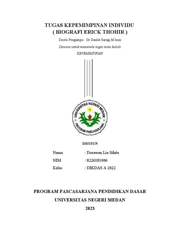 Tugas Kepemimpinan Individu (Erick Thohir) | PDF