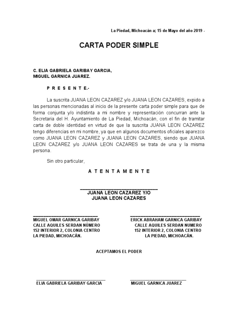 Carta Poder Simple | PDF