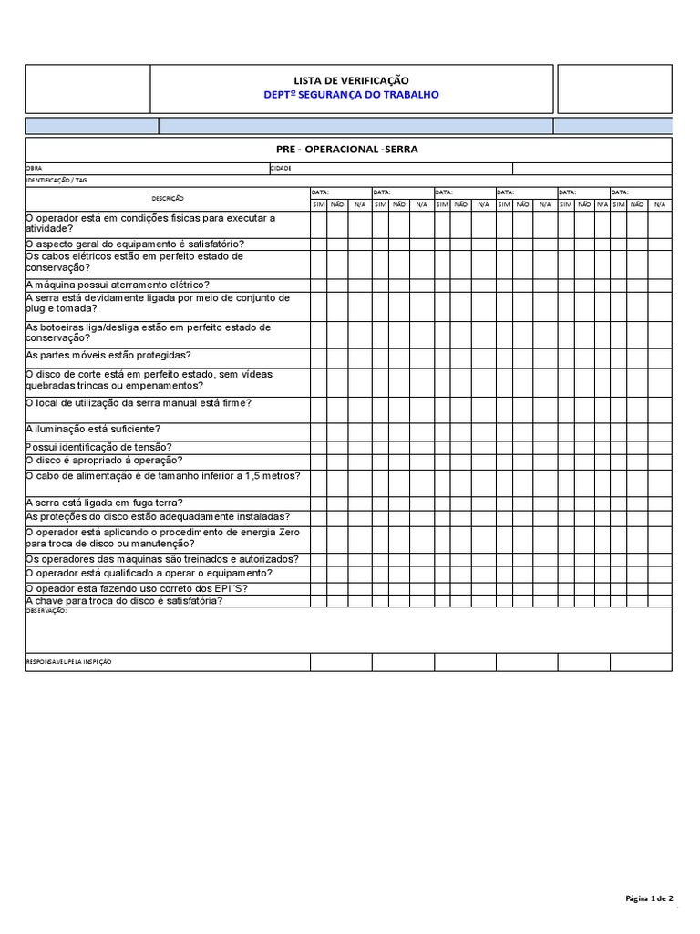 Check List SERRA | PDF