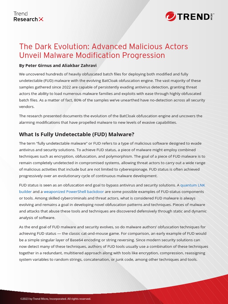 TB The Dark Evolution Advanced Malicious Actors Unveil Malware ...