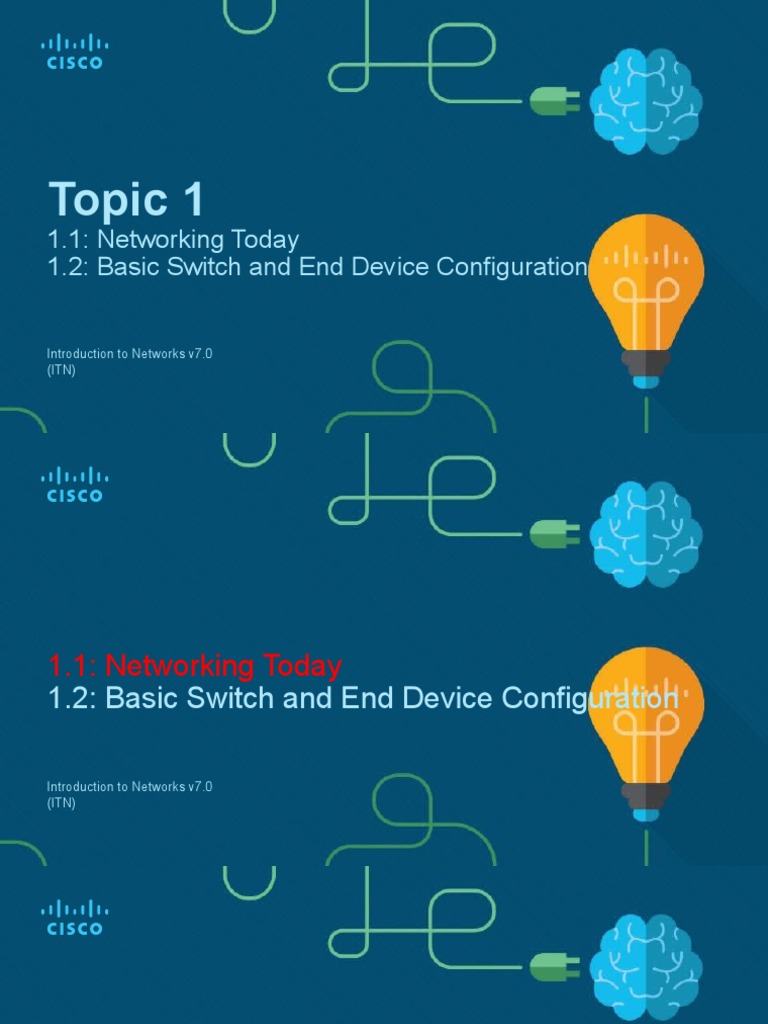 Topic 1 Networking Today, Basic Switch and End Device Configuration ...