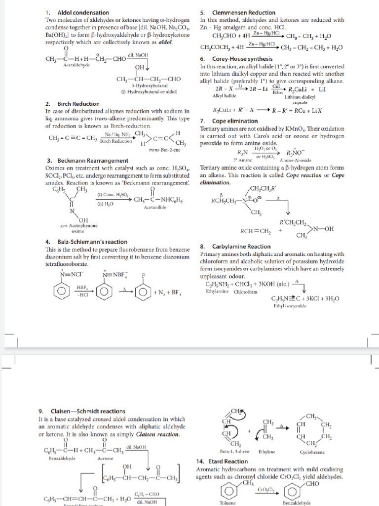 Name Reactions of organic chemistry | PDF