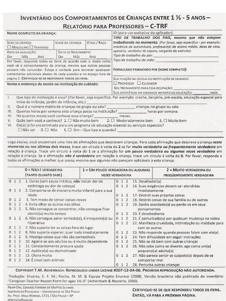 C TRF - 1 A 5 Anos (Professores) | PDF