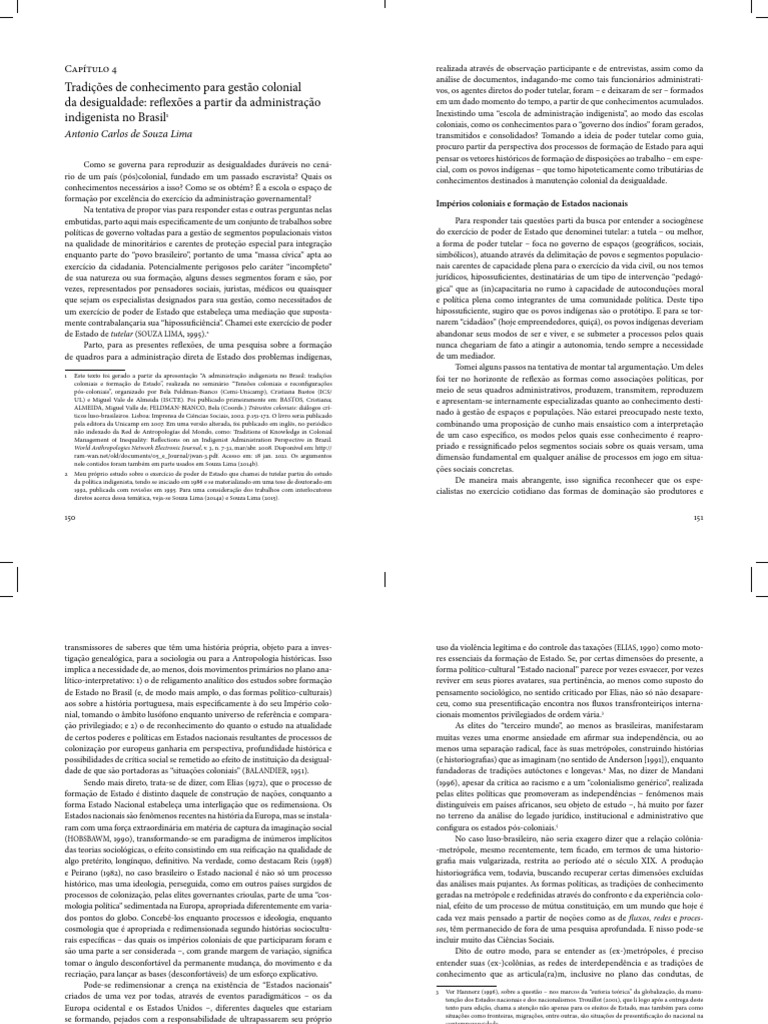 Gestão Indigenista e Desigualdade Colonial | PDF | Estado | Sociologia