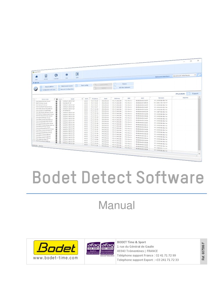 Installation and User Manual Soft BODET Detect | PDF | Ip Address | Computer Network