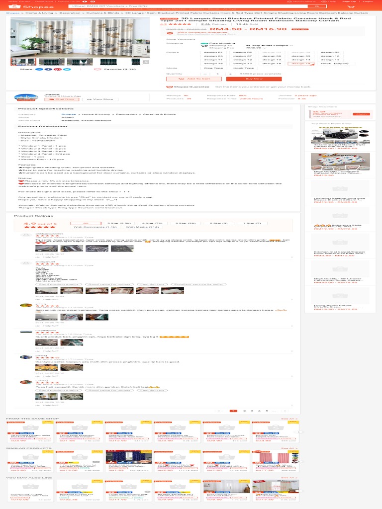 Shopee Malaysia Free Shipping Across Malaysia | Download Free PDF | Curtain | Carpet