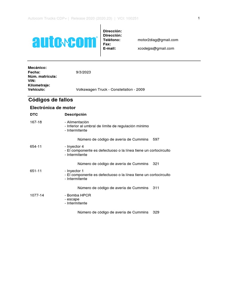 Códigos de Fallos: Electrónica de Motor | PDF