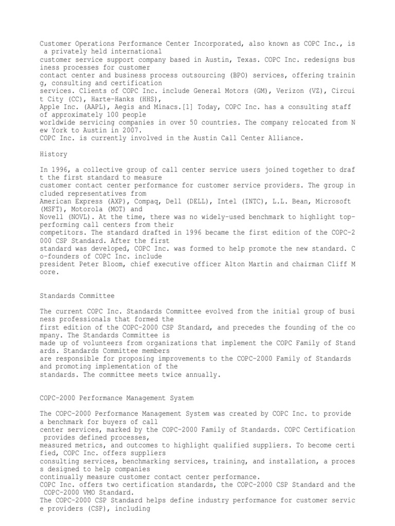 copc | Technology | Business