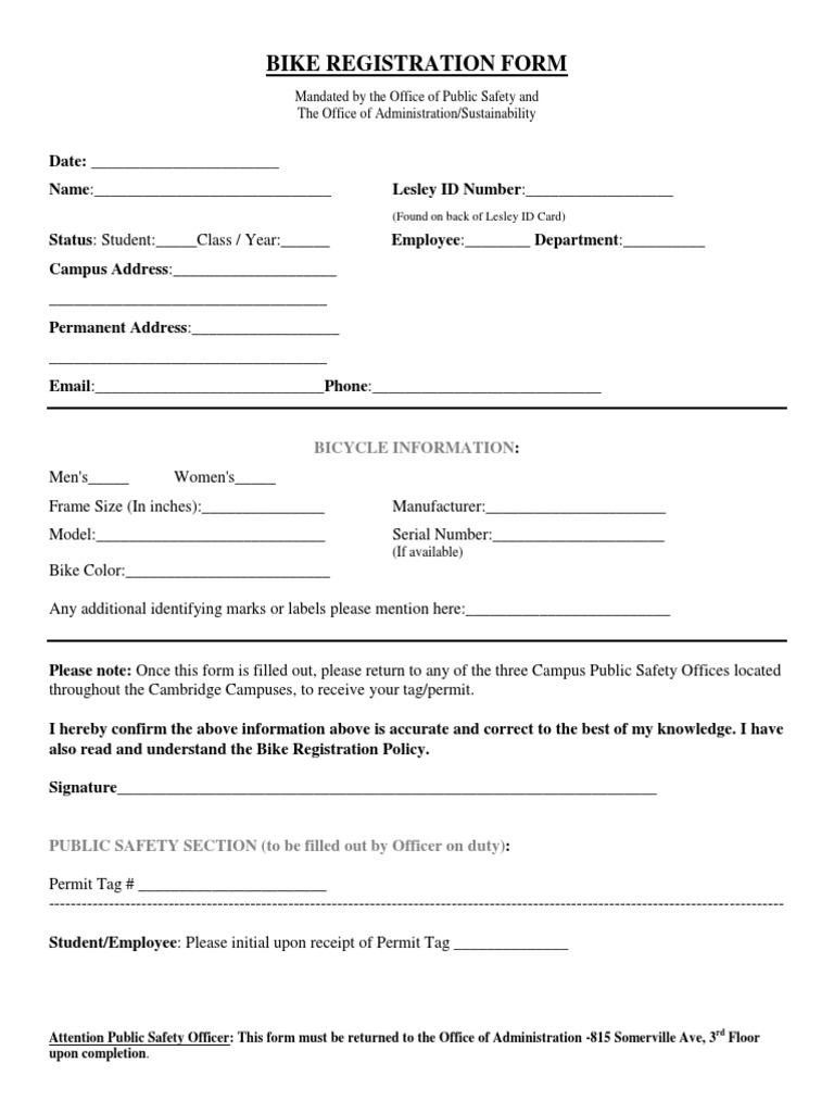 Bike-Registration-Form | PDF