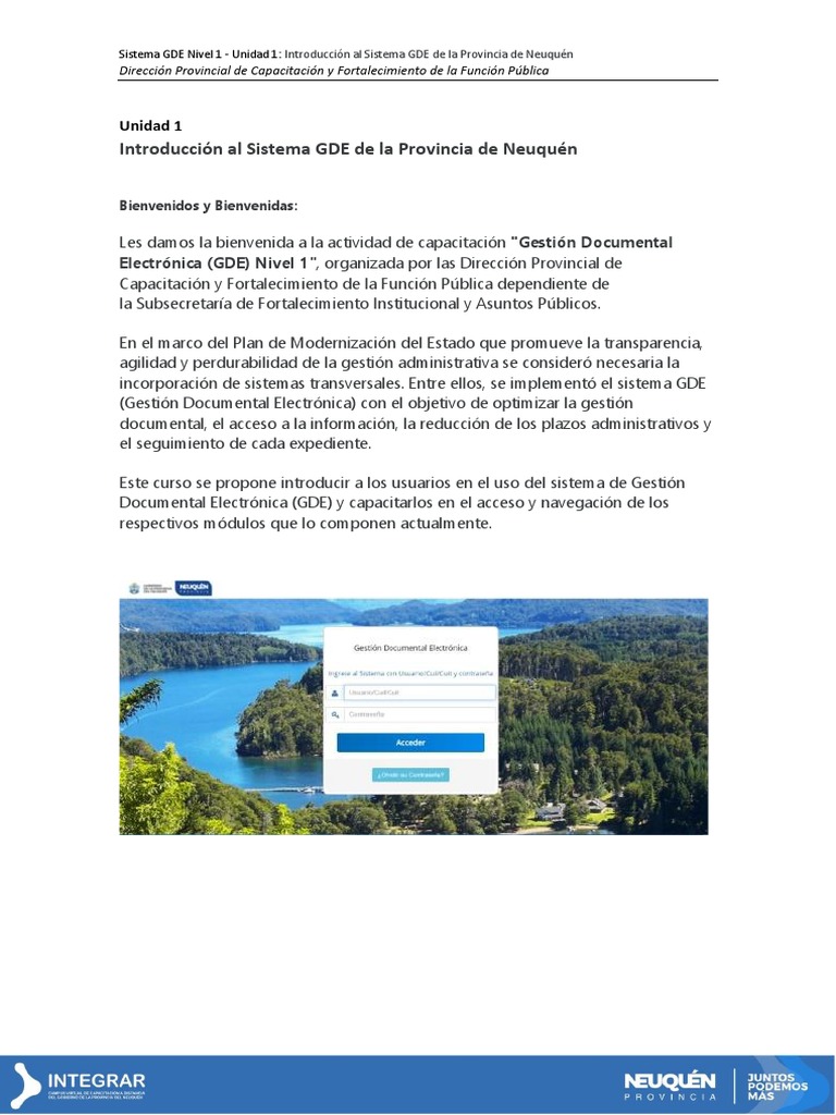 Sistema de GDE Nivel 1 - Unidad 1 | PDF | Informática