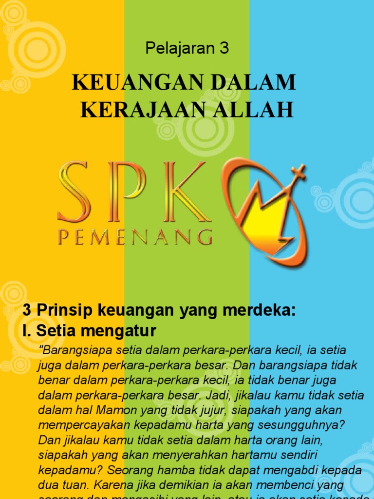 Prinsip Keuangan dalam Kerajaan Allah | PDF