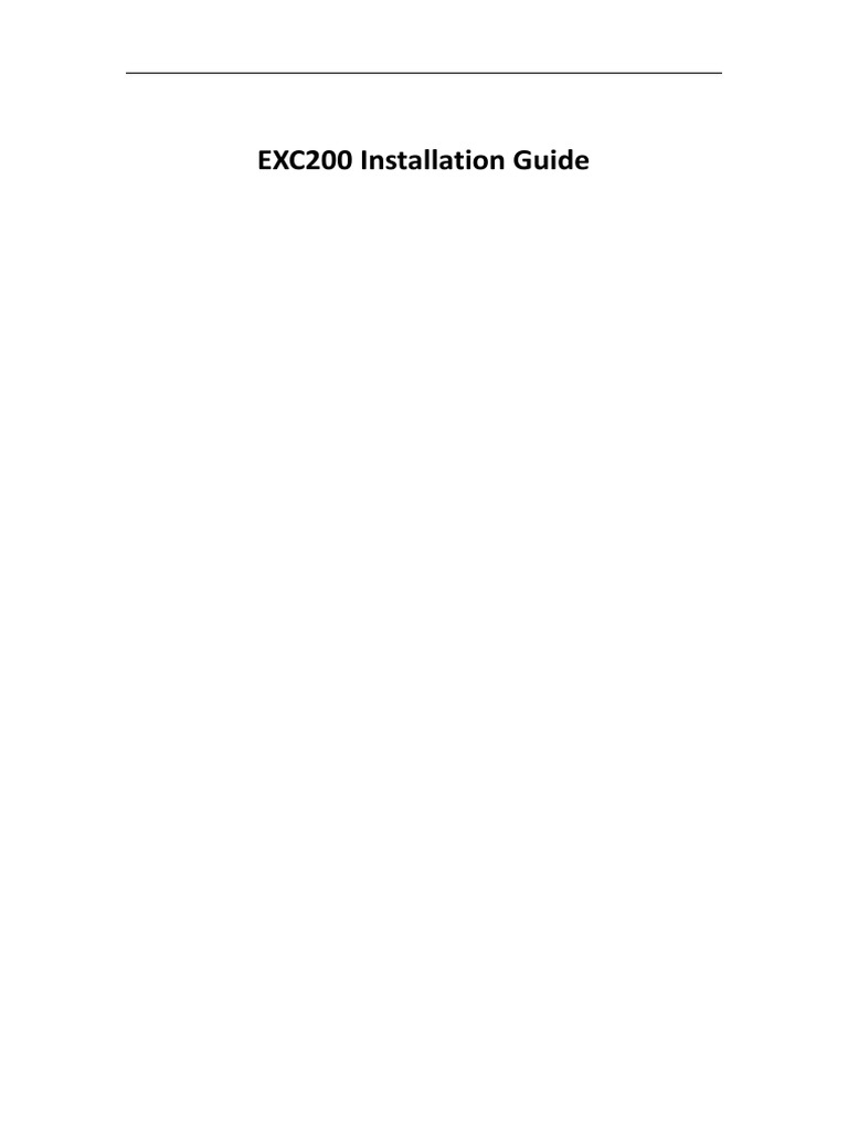EXC200 Installation Guide20210323 | PDF