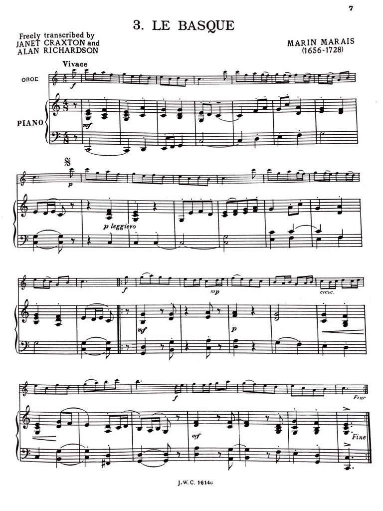 Partitura de Piano: Le Basque | PDF