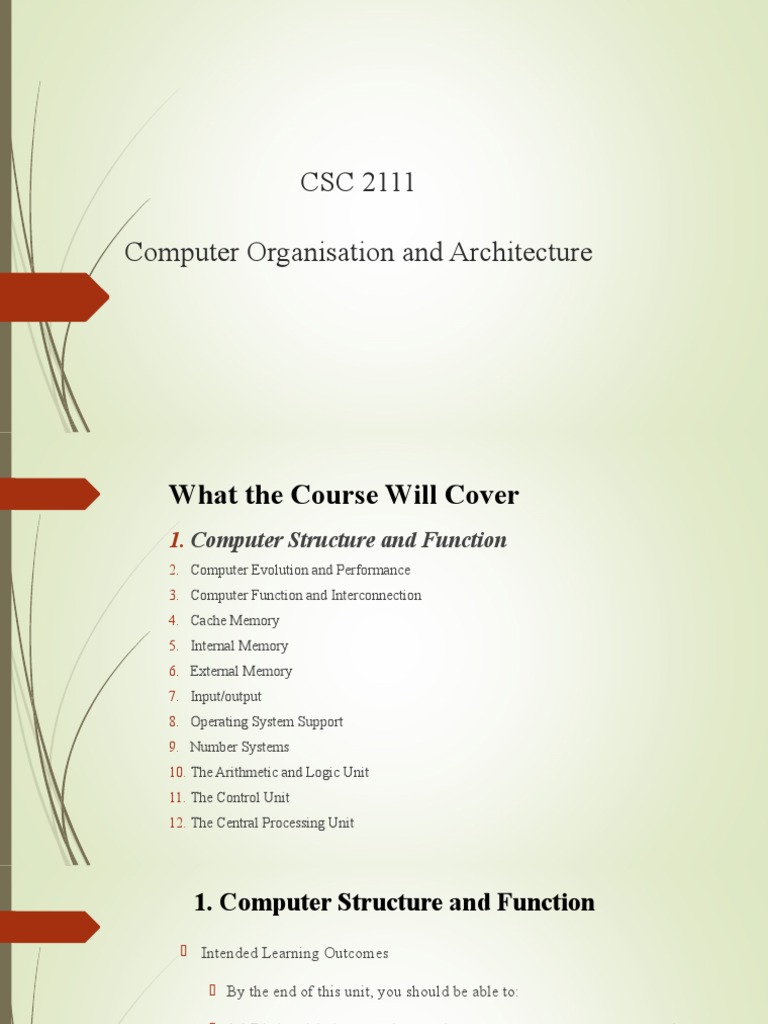 Unit 1 Computer Structure And Function Pdf Central Processing Unit System