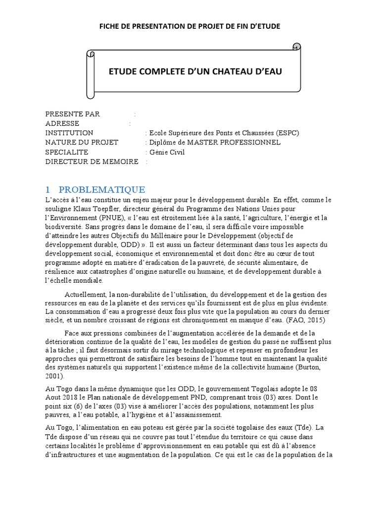 Fiche Projet Provisoire.1 | PDF